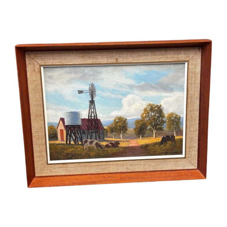 Stephen Sims Oil "Pastoral Scene" 1954 - Heritage Trading Company